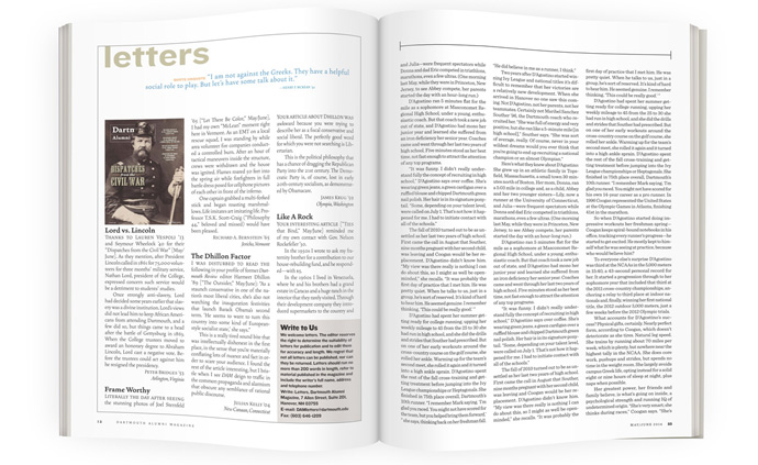 Letters | Dartmouth Alumni Magazine