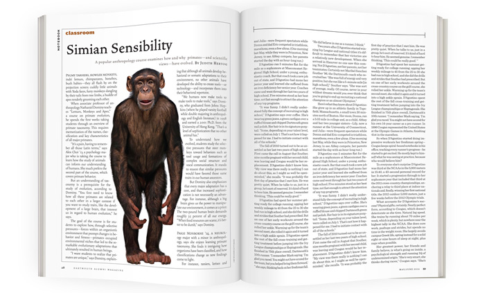 Simian Sensibility | Dartmouth Alumni Magazine