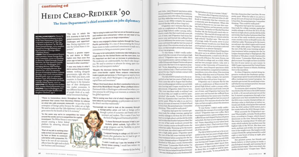 Heidi Crebo-Rediker ’90 | Dartmouth Alumni Magazine